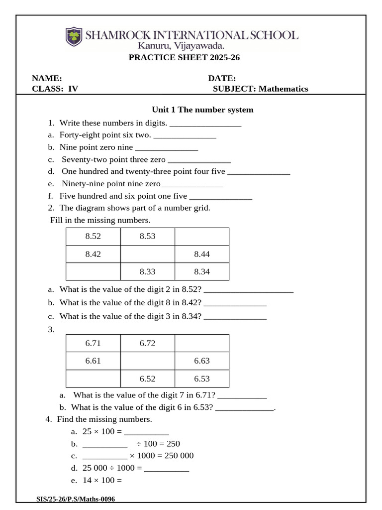 GR 4 Practice Sheet Semester | PDF | Triangle | Subtraction