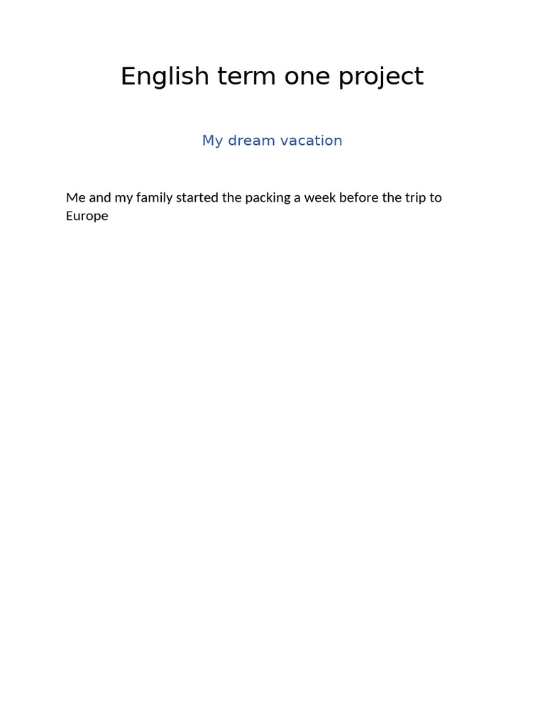 English Term One Project | PDF
