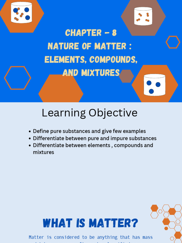 G8 - PPT - Nature of Matter - Elements, Compounds and Mixtures | PDF ...