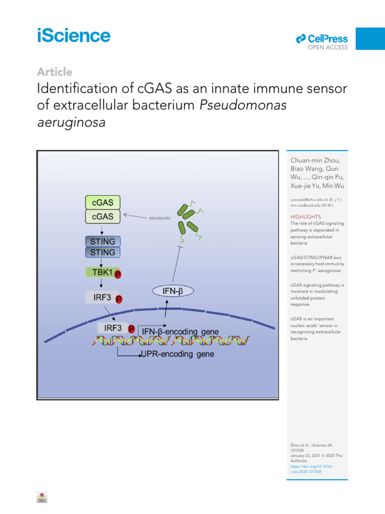 Identification of CGAS As An Innate Immune Sensor of Extracellular ...