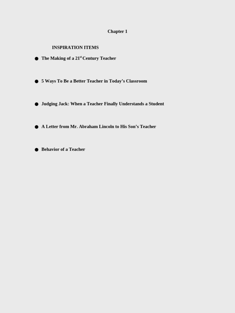 Internship Portfolio Chapter 1 To 3 Contents | PDF | Teachers | Learning