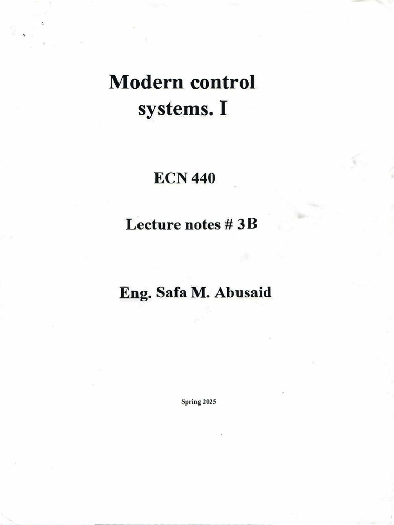 Modern Control Lecture 3B | PDF