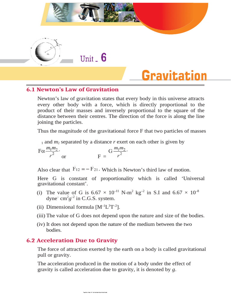 Chapter 6 Points To Remember | PDF | Gravity | Force
