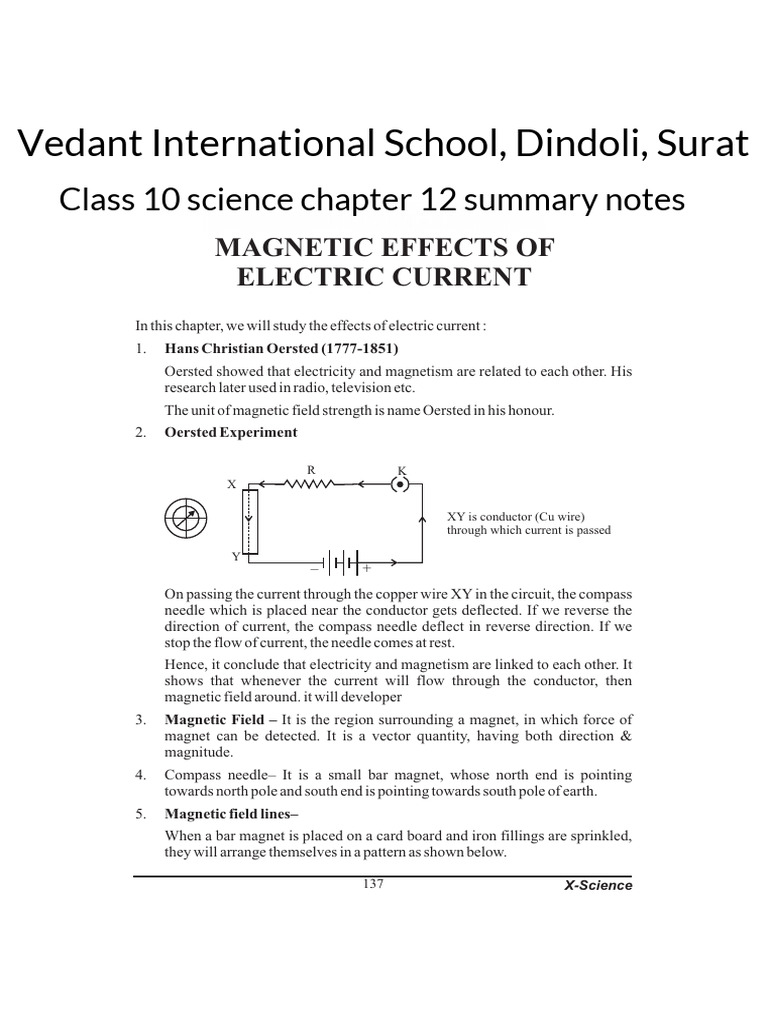 Ch 12 Magnetic Effect Notes VI | PDF | Electromagnetic Induction ...