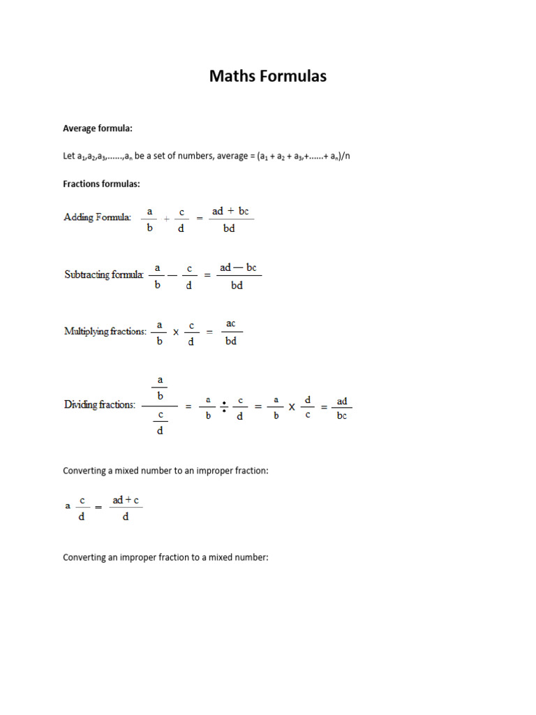 Maths Formulas | PDF