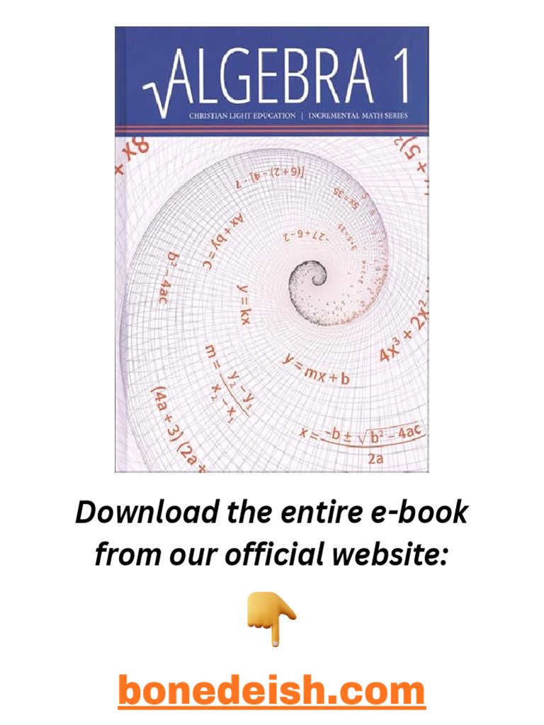 CLE Algebra 1 Textbook with Answer Keys Christian Light Education pdf | PDF