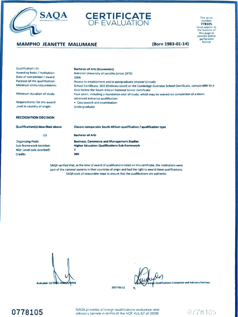 S Aqa Certificate | PDF