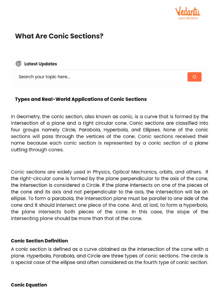 What Are Conic Sections | PDF
