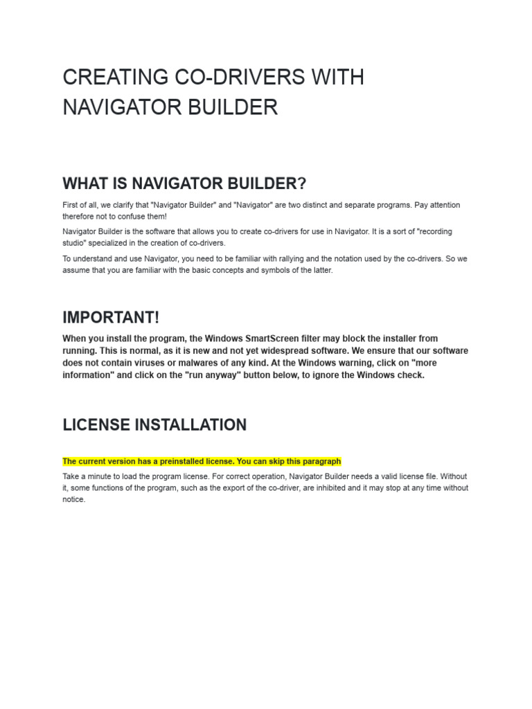 Creating Co-Drivers With Navigator Builder | PDF | Computer File | Root ...
