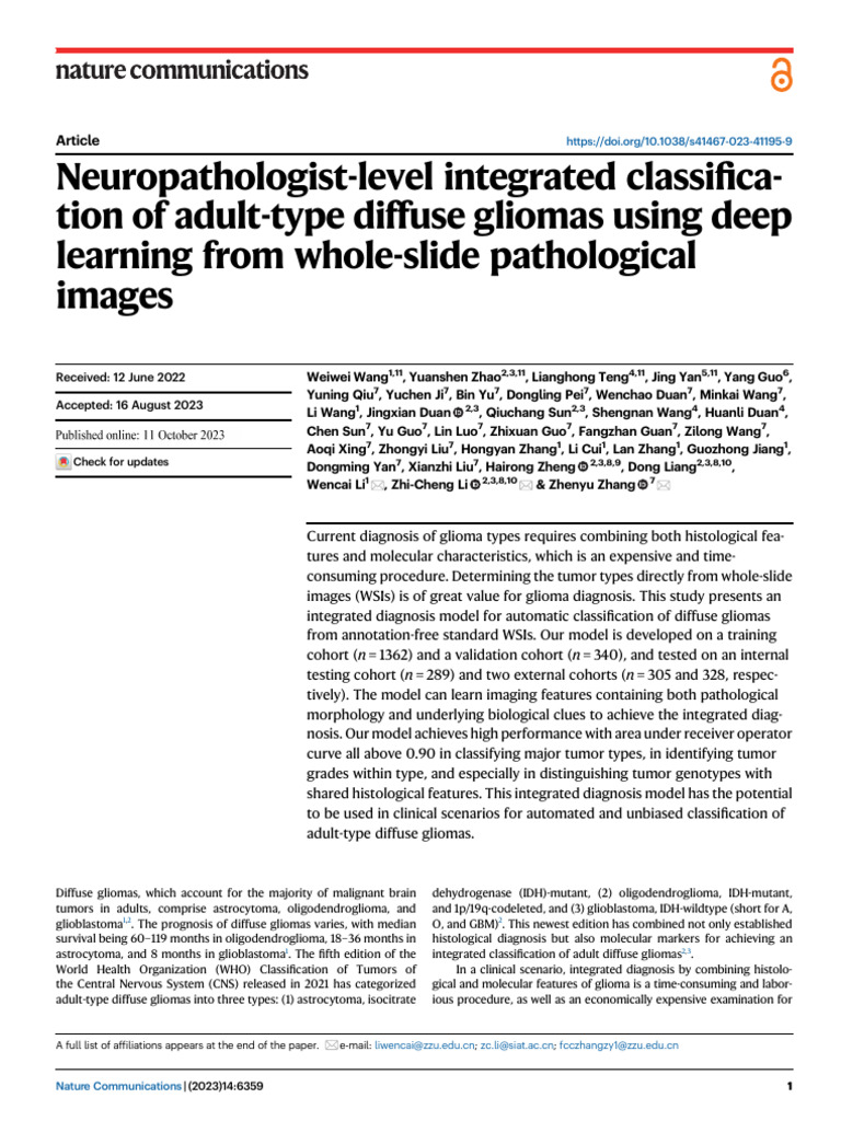 Wang 等 - 2023 - Neuropathologist-level Integrated Classification of ...