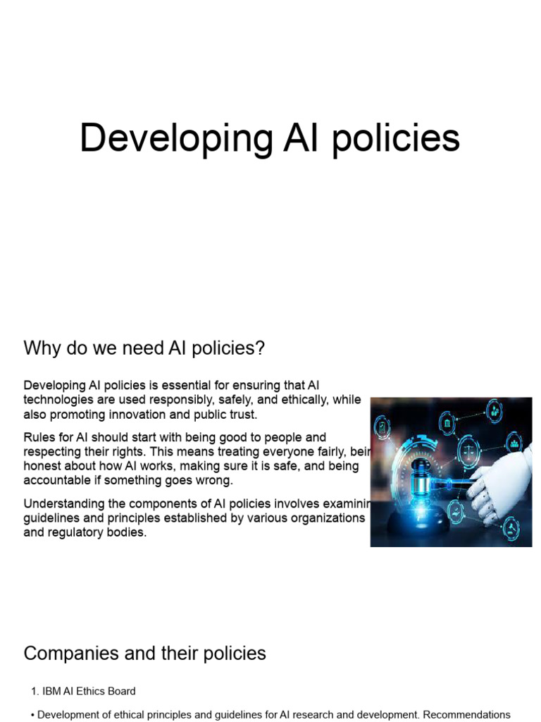 Developing AI Policies | PDF | Artificial Intelligence | Intelligence ...