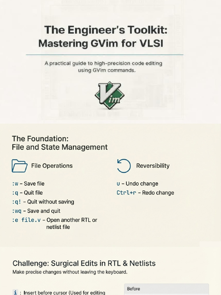 VLSI GVim Useful Command | PDF