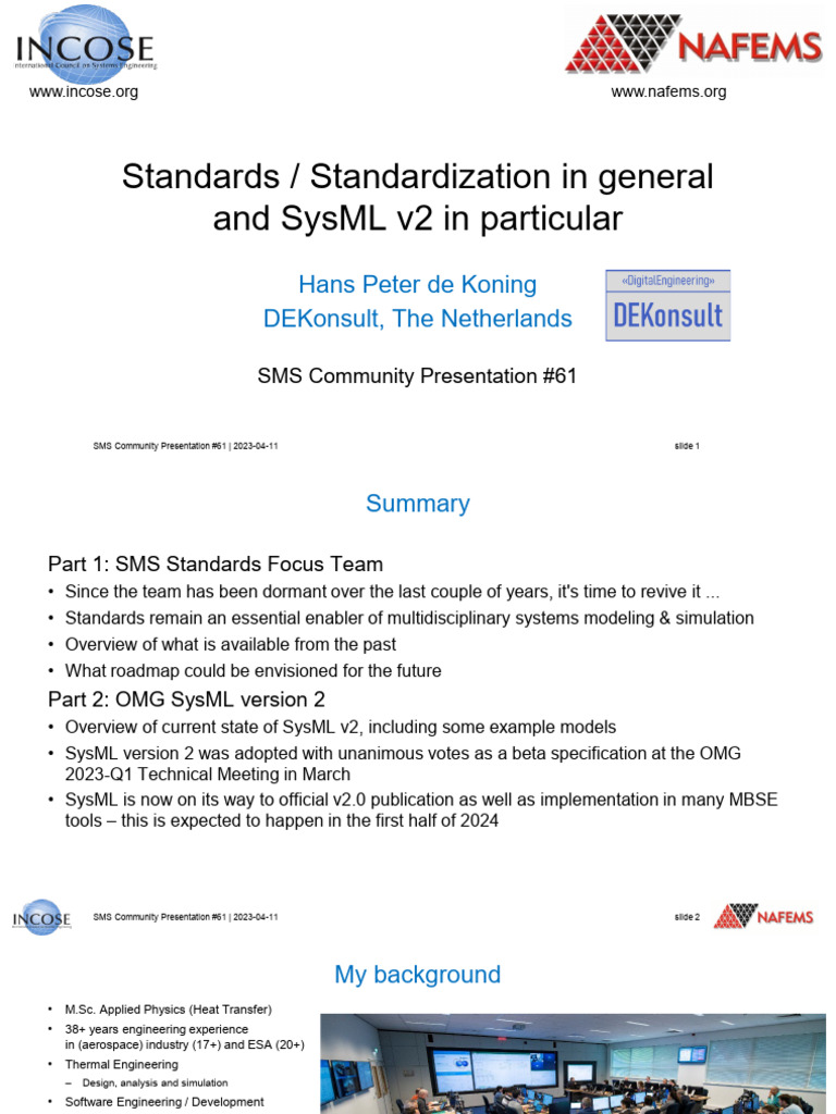 2023 04 11 Sms Community Standards Focus Team Sysml v2 Hpdekoning | PDF ...