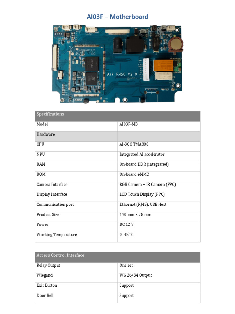 Ficha Tecnica Motherboard AI03F | PDF