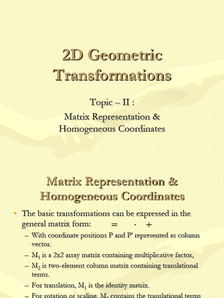 Matrix Representation and Homogenous Coordinates | PDF | Matrix ...