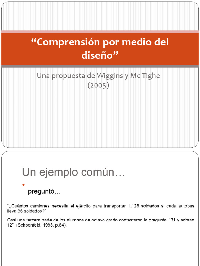 Comprensión por medio del diseño Wiggins y Mc Tighe_2005 | PDF