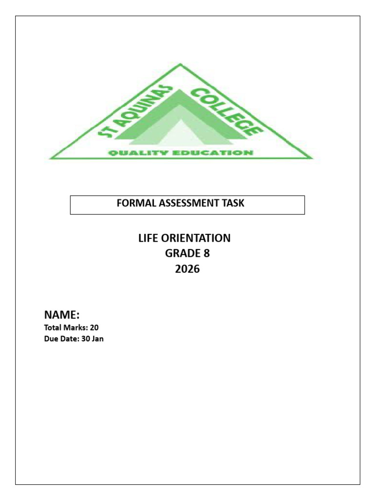 Formal Assessment Task Grade 8 | PDF