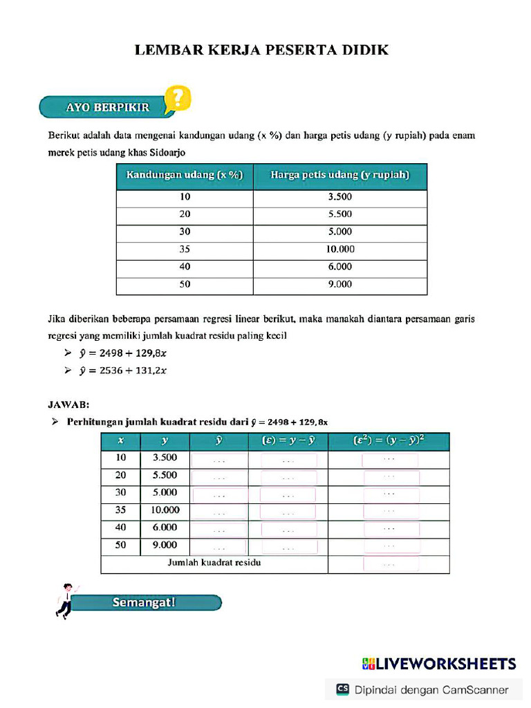 Metode Kuadrat Terkecil (Statistika Bivariat) | PDF