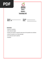 Grade 9 Technology PAT Term 1 2025 | PDF | Bridge