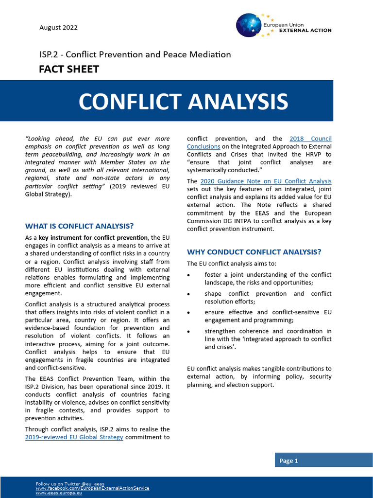 Factsheet - Conflict Analysis | PDF | Violence | Peacebuilding