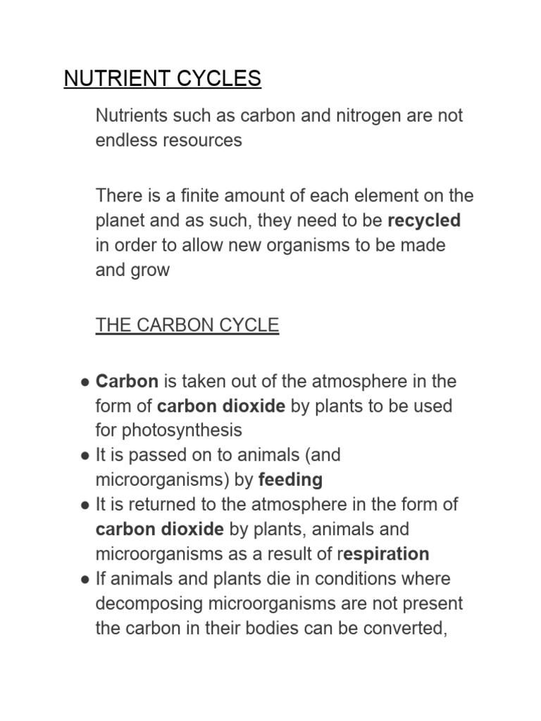 Nutrient Cycles | PDF | Atmosphere Of Earth | Carbon Dioxide