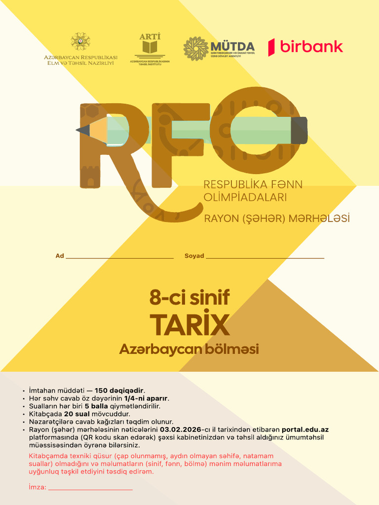 Tarix 8 Az 2026 Rayon | PDF