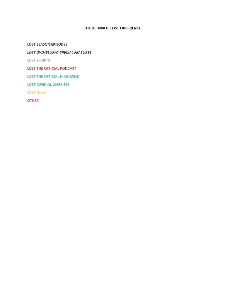 The Ultimate LOST Experience | PDF | Television Series Created ...