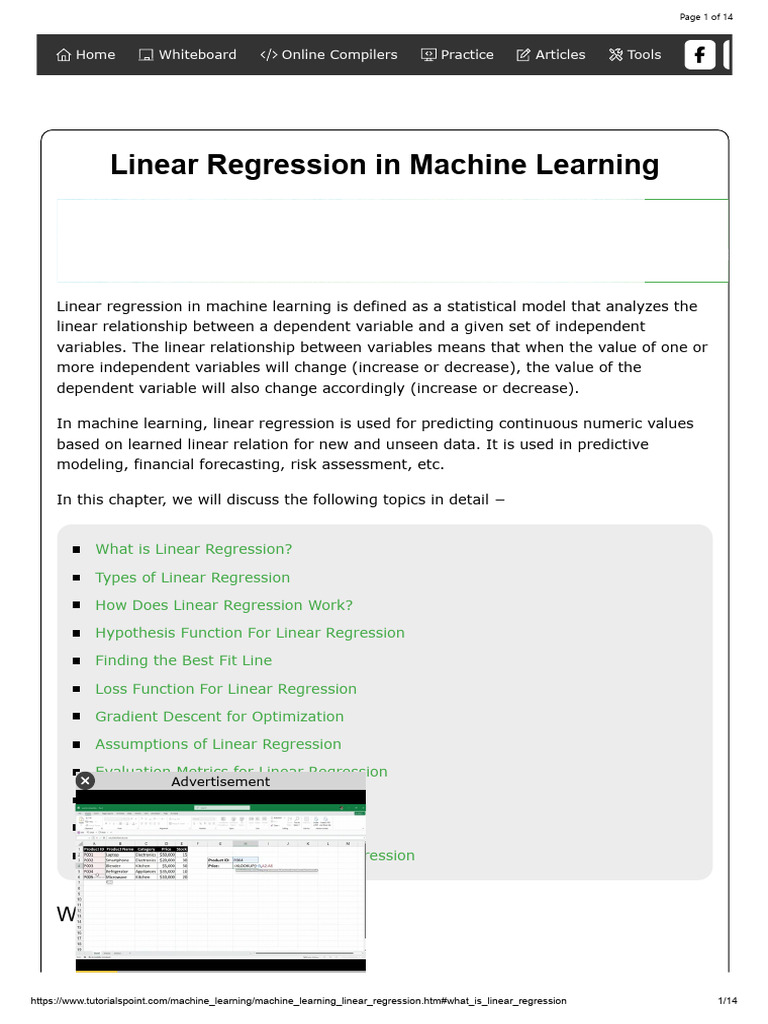 Linear Regression in Machine Learning_UNIT2 | PDF | Linear Regression ...