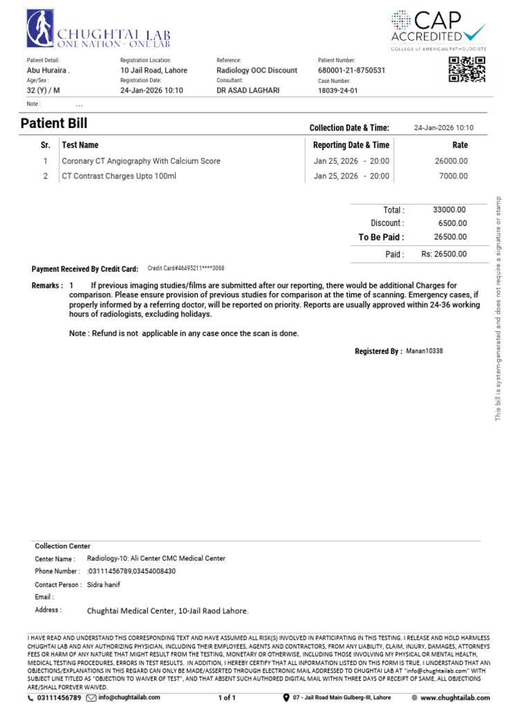 Case No. 18039-24-01 Invoices | PDF | Radiology | Ct Scan