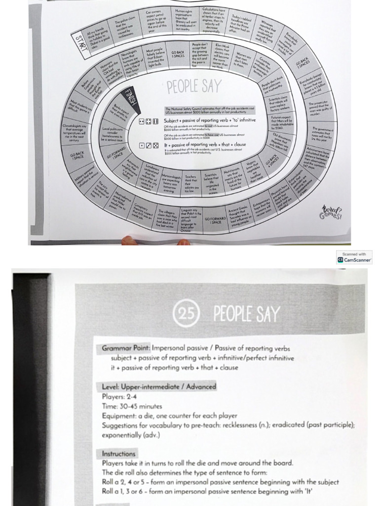 Passive Voice Board Game | PDF
