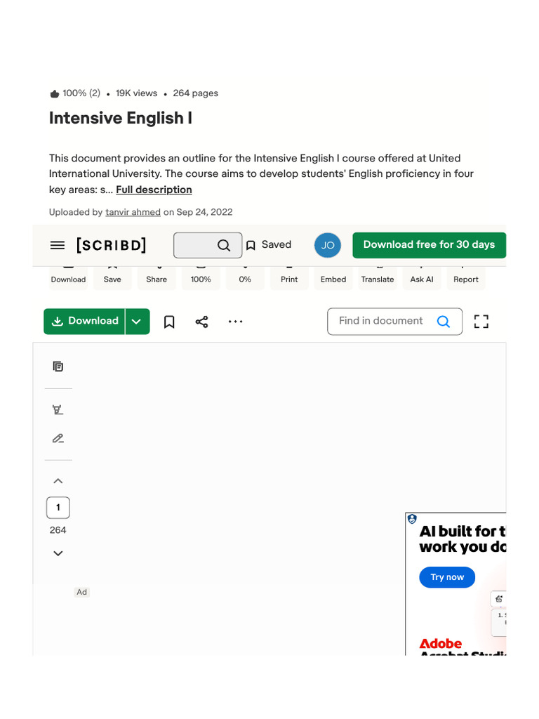 Intensive English I | PDF | Reading Comprehension | Cognition | PDF ...