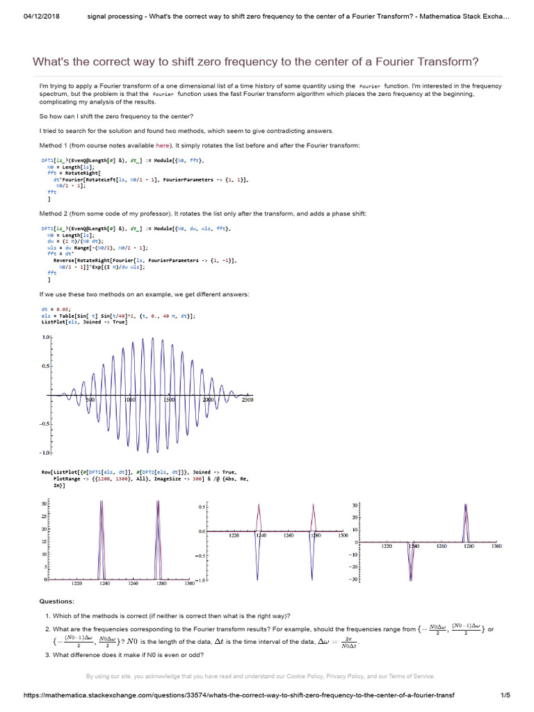Signal Processing - What's the Correct Way to Shift Zero Frequency to ...
