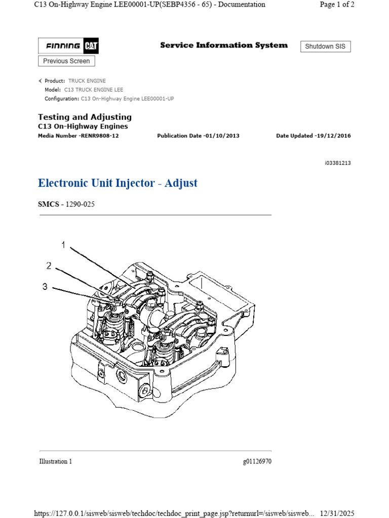 C13 Electronic Unit Injector - Adjust | PDF | Mechanical Engineering ...