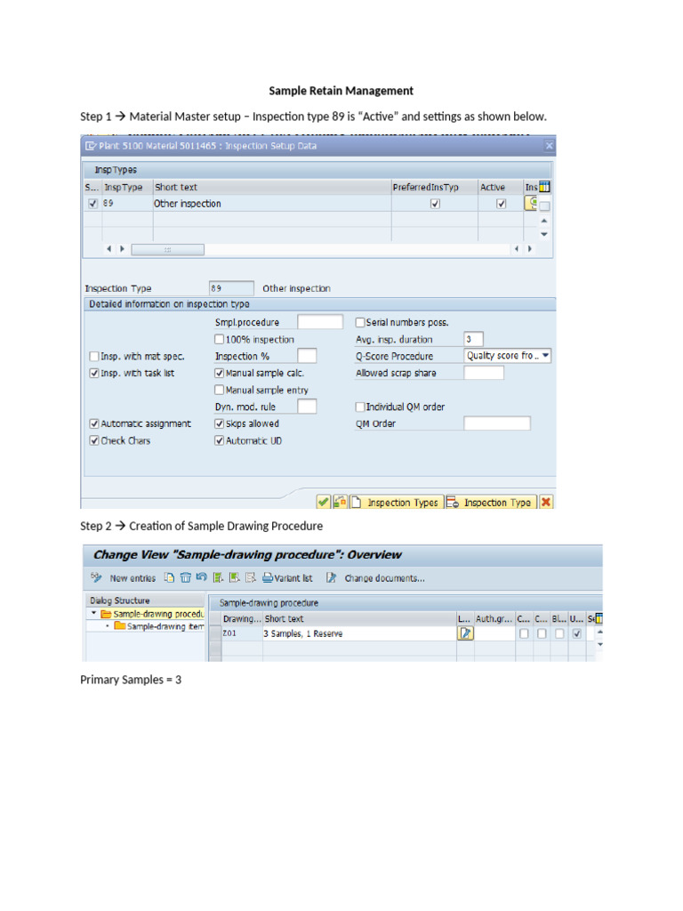 Sample Retain Management | PDF