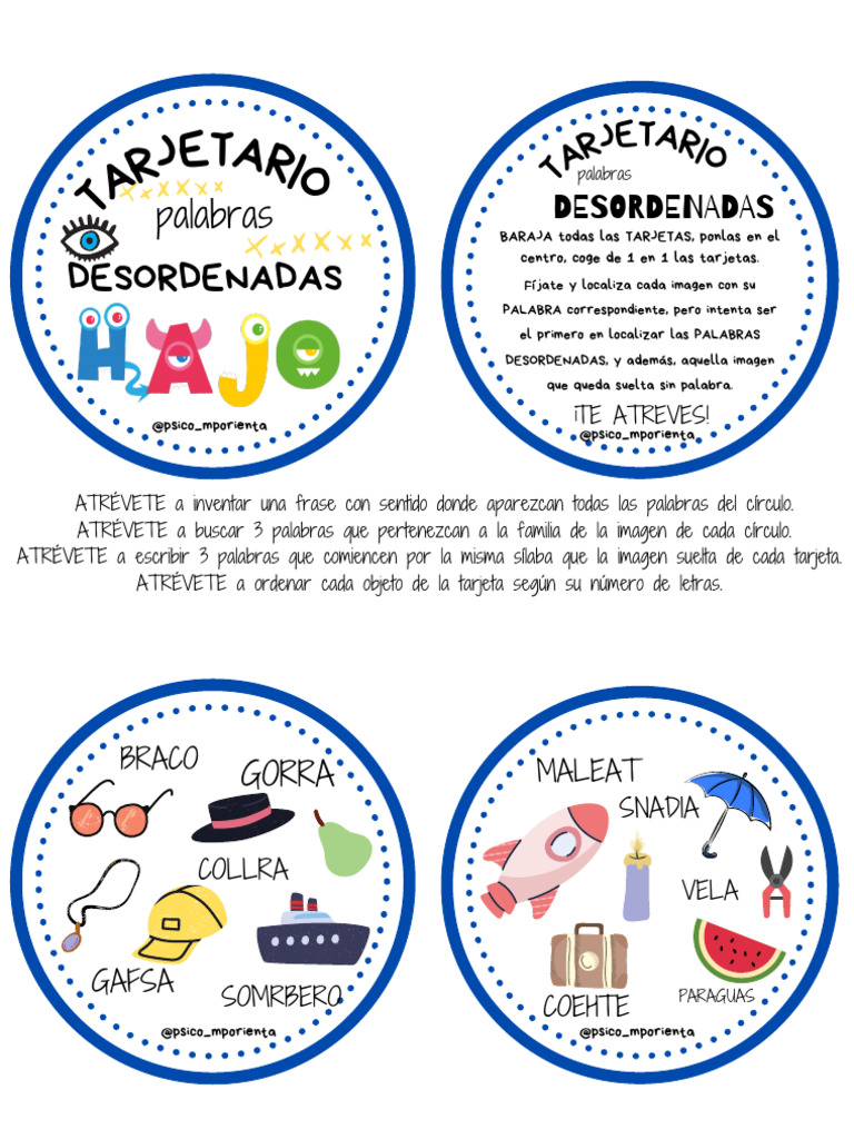 Tarjetas Palabras 1 | PDF