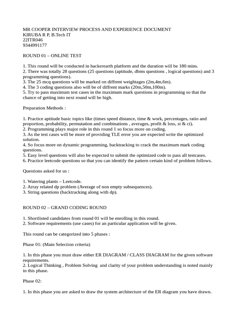 Kiruba r p - Mr.cooper Exp-1-1 | PDF | Computer Programming | Computing