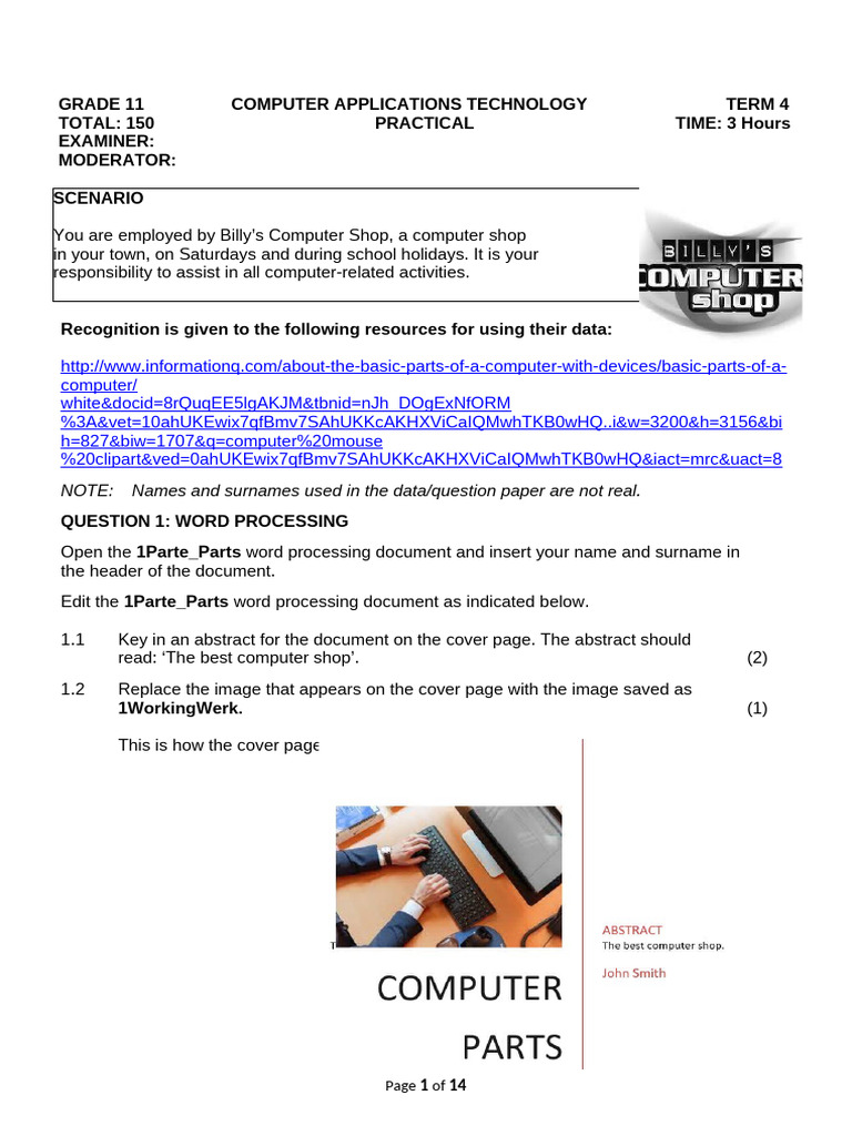 Grade 11 Practical Paper | PDF | Spreadsheet | Hyperlink