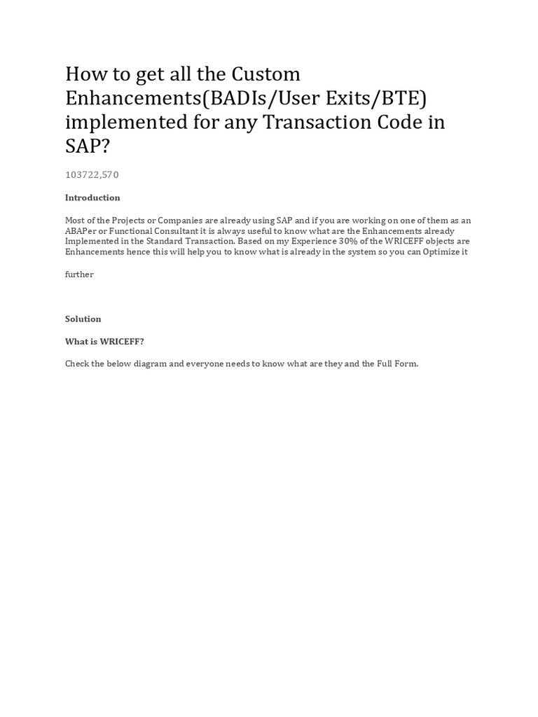 How to Get All Custom Enhancements Inside a Transaction | PDF