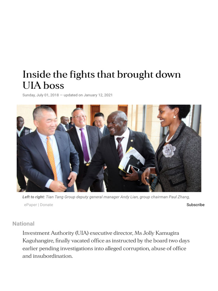 Inside The Fights That Brought Down UIA Boss Monitor | PDF