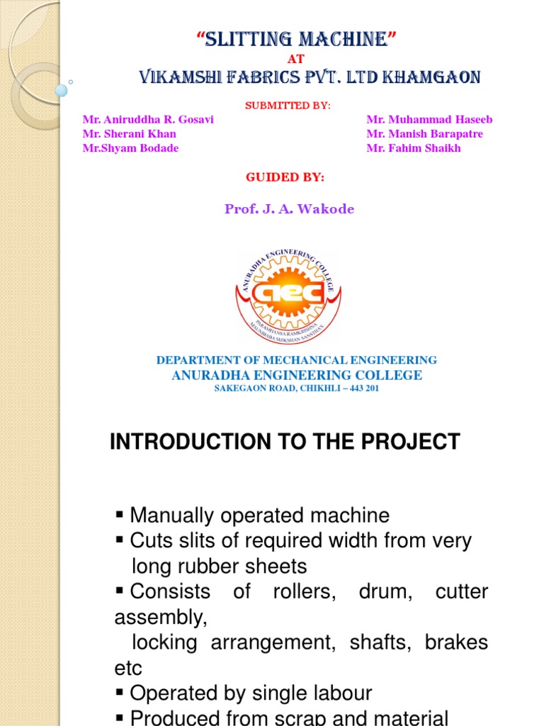 Presentation-Slitting Machine | PDF | Manufactured Goods | Industries