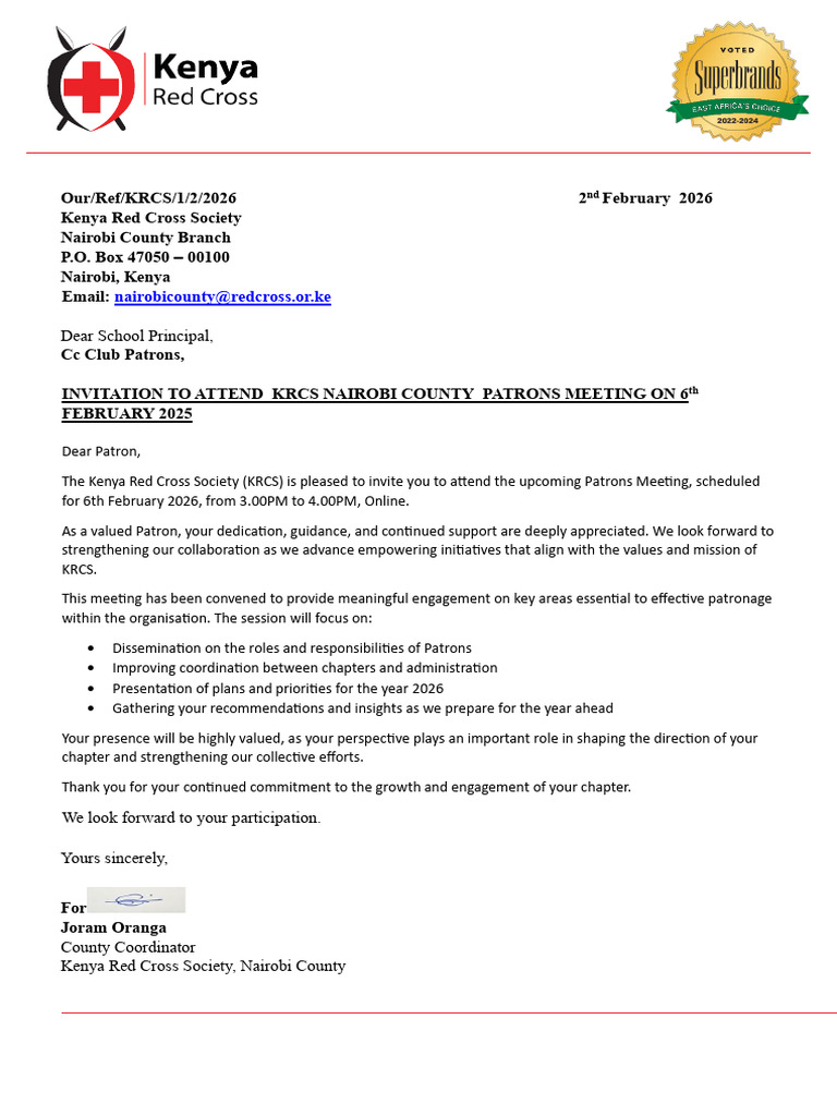 Patrons Meeting 2026 | PDF