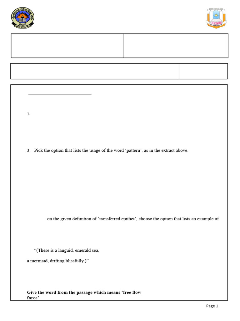 Class X English Handout No. 17 Amanda | PDF