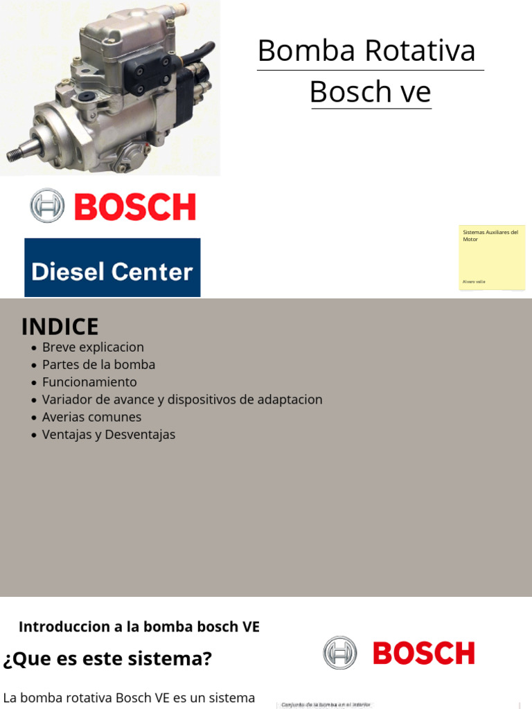 Bomba Rotativa Bosch Ve PDF Inyecci n De Combustible Motor Diesel