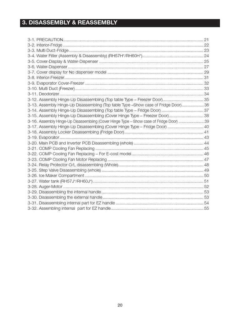 Disassembly and Reassembly | PDF | Refrigerator | Manufactured Goods