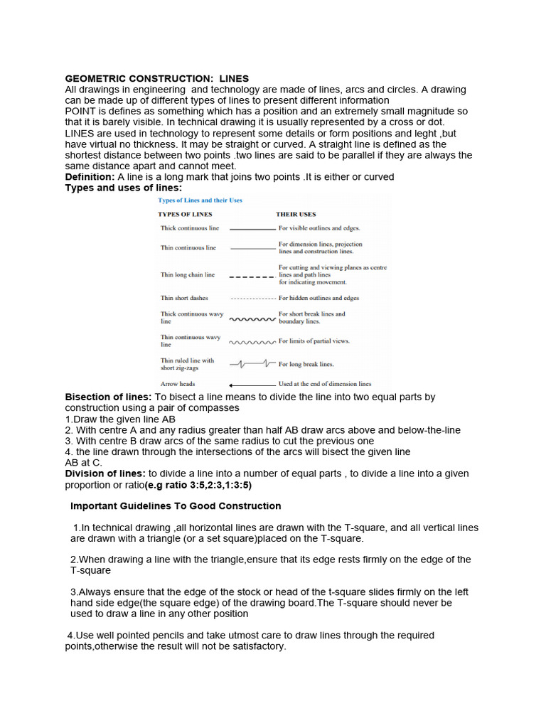 Geometrical Construction Lines | PDF | Triangle | Technical Drawing