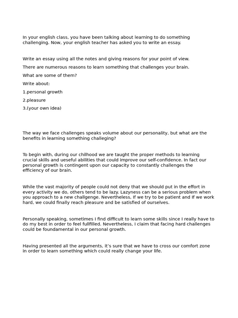 In Your English Class | PDF | Essays | Reason