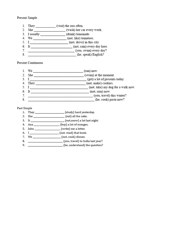 3 Tenses Easy | PDF