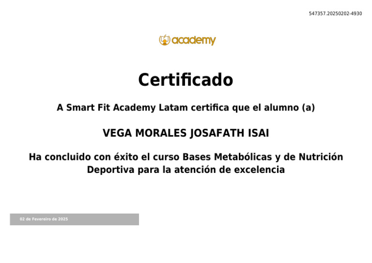 Certificado - Certicic - Vega Morales Josafath Isai | PDF