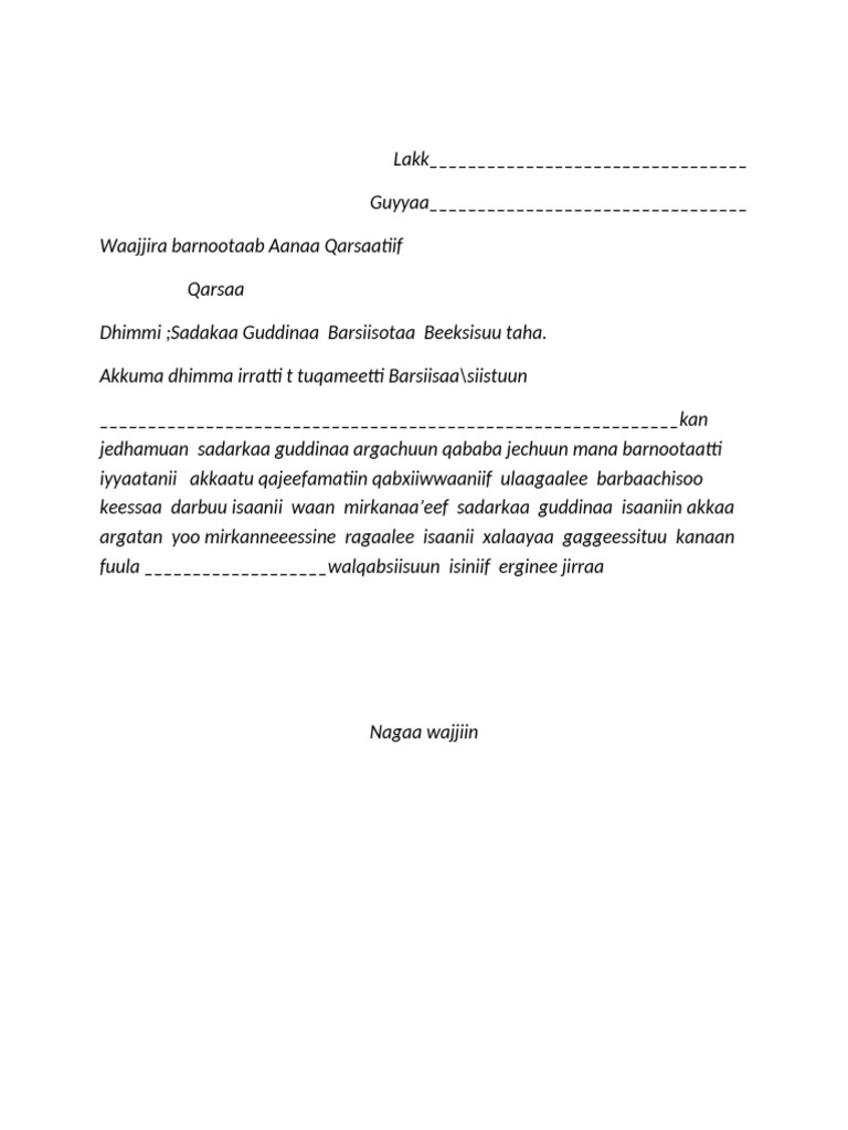 Foormii Sadarkaa guddinaa | PDF