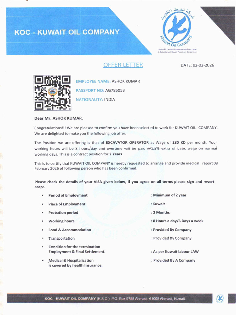 Koc Ashok Kumar Sign Page | PDF